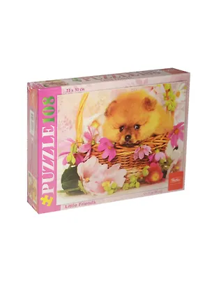Пазлы 108 А4ф Щенок в корзинке (108П34_14456) (21х30см) (3+) (Hatber) (коробка) (2488621) купить ...