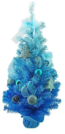 Елка декоративная с украшениями, 75см, голубая (2552993) купить по ...